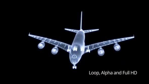3D Aeroplane Wireframe, Motion Graphics | VideoHive