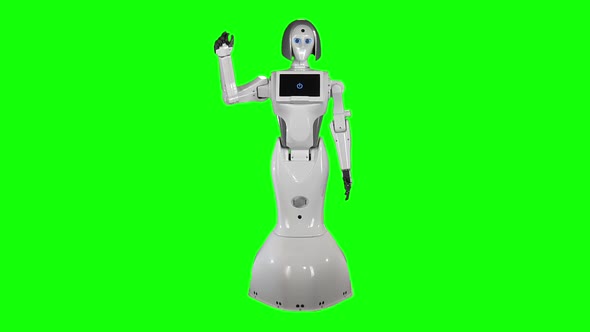 Robot Waving Goodbye . Green Screen. Slow Motion, Stock Footage | VideoHive