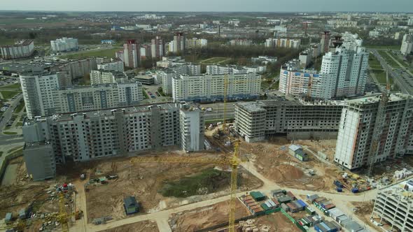 City block with high-rise buildings. Modern architecture. Dormitory ...