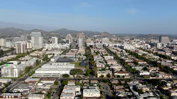 Aerial View of Downtown Glendale, City in Los Angeles , Stock Footage