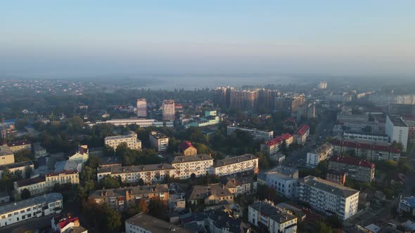 Aerial Shot The City Luck. Summer Morning. Ukraine, Stock Footage ...