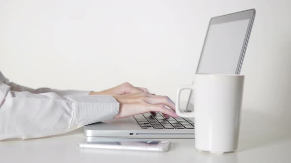 Working In Office With Laptop, Stock Footage | VideoHive