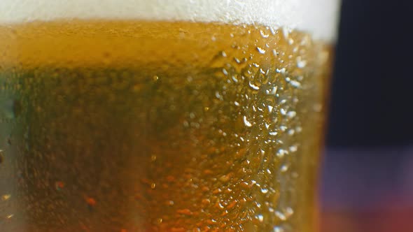 Beer Closeup. Pint of Cold Craft Beer Isolated on Matte Black ...