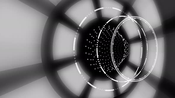 circulate shinny circle motion effect animation with particle on space ...