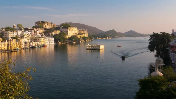 Udaipur Rajasthan India. Time lapse at sunset. Travel destination and ...