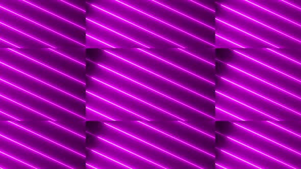 Neon light geometric glowing line animation. Animated neon line motion ...