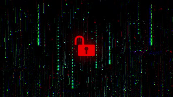 Cyber Security Breach Broken Lock, Motion Graphics | VideoHive