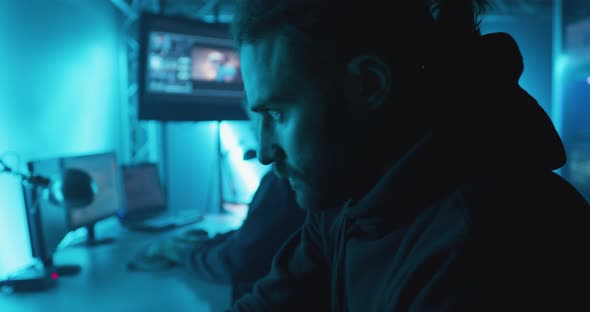 Men of Cyber Security Working on Secret Base, Stock Footage | VideoHive