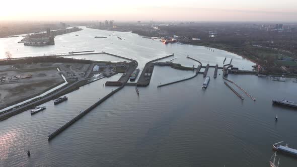 Sluice System Waterway Indsutrial Transportation Vessels Passing ...