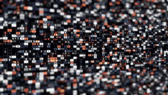 Blinking and changing numbers on a black background, Motion Graphics