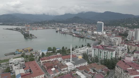Batumi, Georgia - January 5 2021: Aerial view of Mosque in Batumi ...