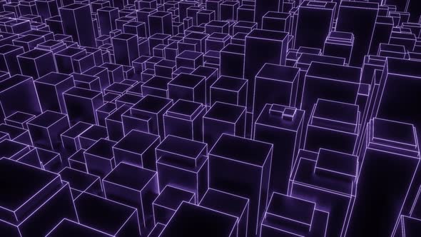 Synthwave City Downtown Background Seamless Loop, Motion Graphics ...