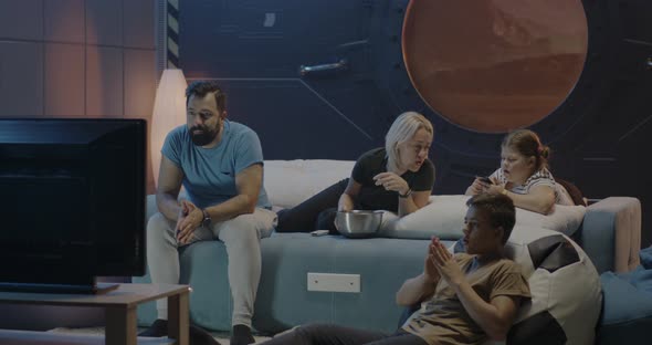 Family Watching Tv on Mars, Stock Footage | VideoHive