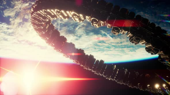 Alien Mothership Near Earth Elements Furnished By NASA, Motion Graphics