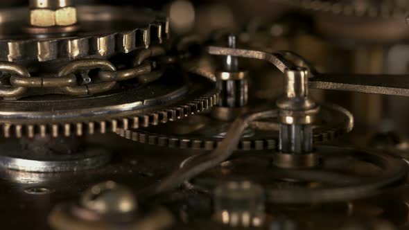 Mechanism with Rotating Gears and a Chain, Stock Footage | VideoHive