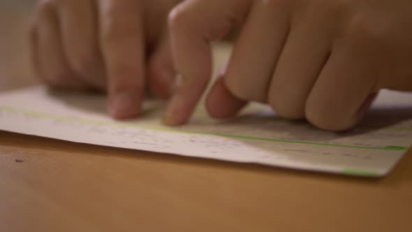 Person learning to read braille lettering., Stock Footage | VideoHive