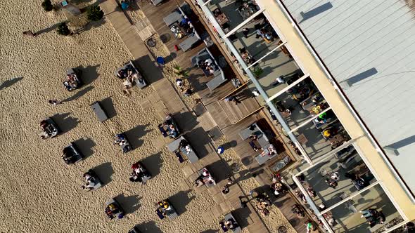 Beach Bar aerial view 4k, Stock Footage | VideoHive