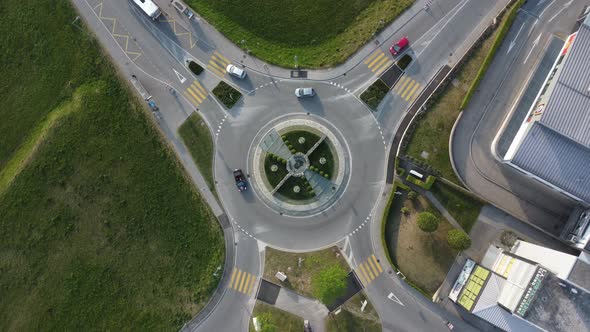 aerial view of the roundabout drone 4k switzerland, Stock Footage ...