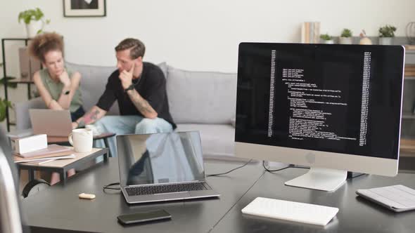 Coworkers Discussing Program Coding, Stock Footage | VideoHive