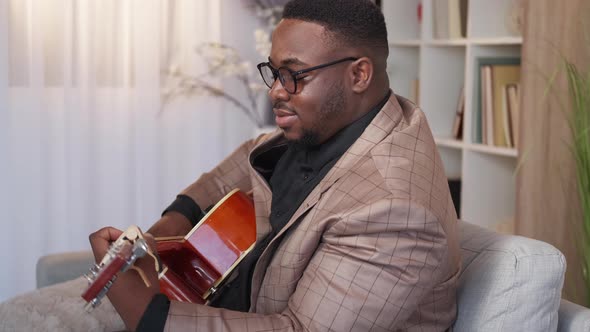 Guitar Performer Musician Lifestyle Man Music Home, Stock Footage ...