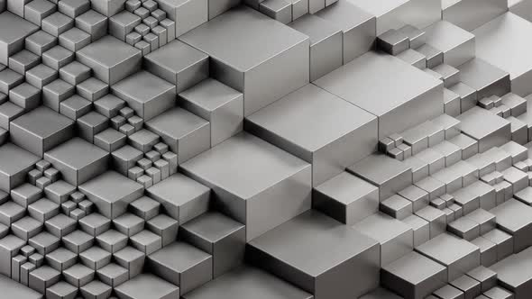 Cube wave background. Isometric view on white cubes. Loop animation ...