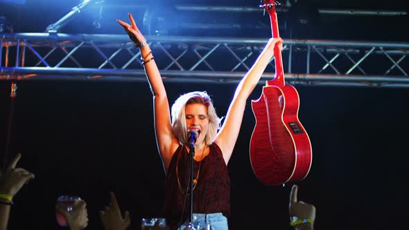 Singer performing on stage, Stock Footage | VideoHive