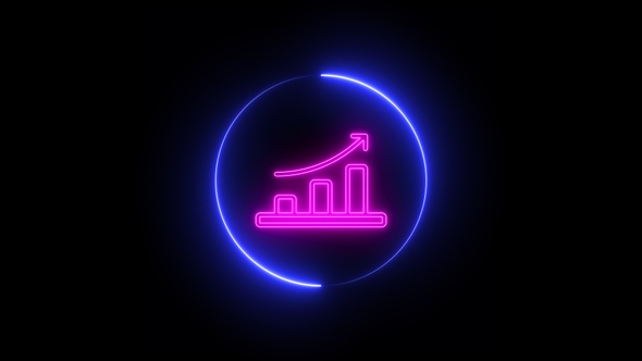 Colorful Neon Growth Icon, Motion Graphics | VideoHive