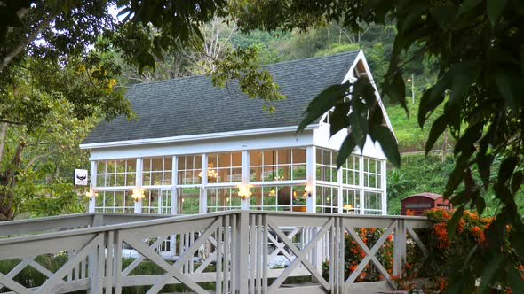 Trendy Cute Building Cafe Restaurant in the European Style with Wooden ...