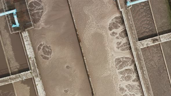 Sewage Decontamination Basin at Wastewater Treatment Plant, Stock Footage