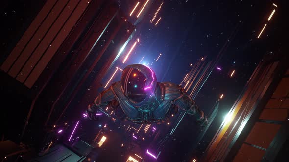 Flying Hi Tech Character, Motion Graphics | VideoHive