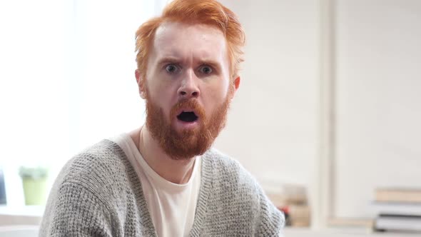 Shocked, Stunned Man with Red Hairs, Stock Footage | VideoHive