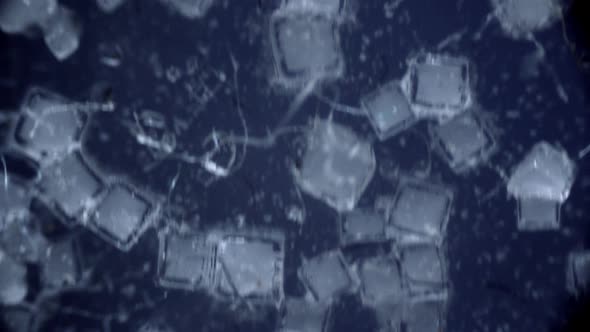 crystallized surface is taken under a microscope, Stock Footage | VideoHive