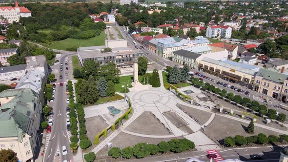 Aerial view of the town of Levice in Slovakia, Stock Footage | VideoHive