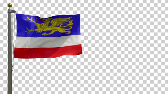 Rostock Hansestadt City Flag (Germany) on Flagpole with Alpha Channel ...