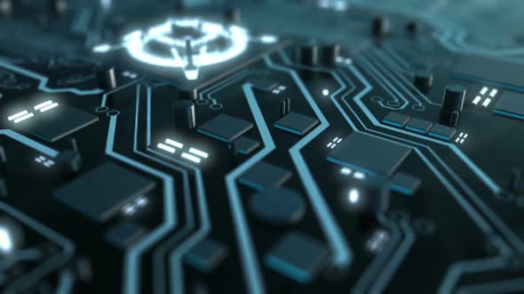 Stylized computer motherboard concept, Motion Graphics | VideoHive