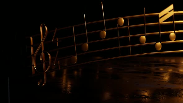 Gold Music Notes, Motion Graphics | VideoHive
