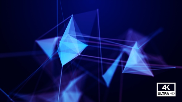 Blue Plexus Triangle Background Looped V2, Motion Graphics | VideoHive