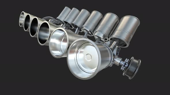 Engine Pistons V12, Motion Graphics | VideoHive
