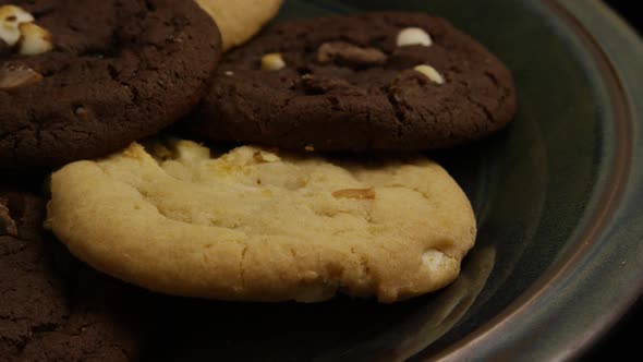 Cinematic, Rotating Shot of Cookies on a Plate - COOKIES 260, Stock Footage