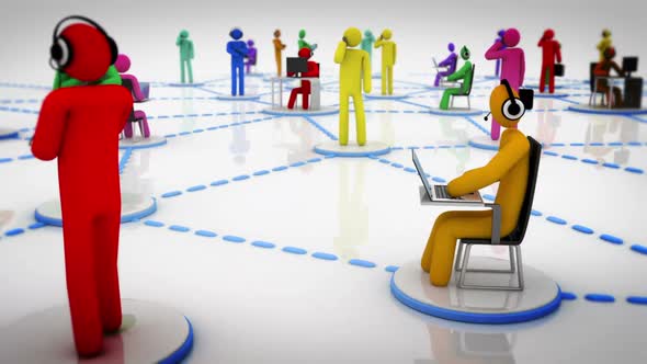 Social Network. 2 videos in 1 file. Animation representing the network ...