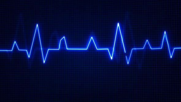 Blue Color Glowing Heartbeat Animated, Motion Graphics | VideoHive