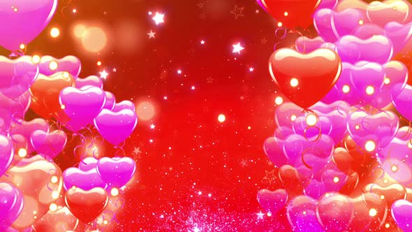 Hearts Balloon Loop Background, Motion Graphics | VideoHive