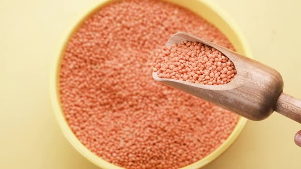 Bowl of Uncooked Dhal on White, Stock Footage | VideoHive