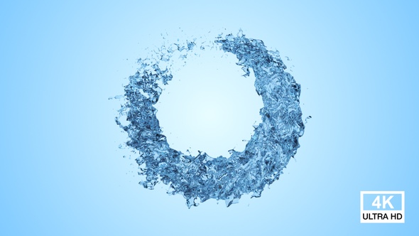 Blue Water Circle Splash 4K, Motion Graphics | VideoHive