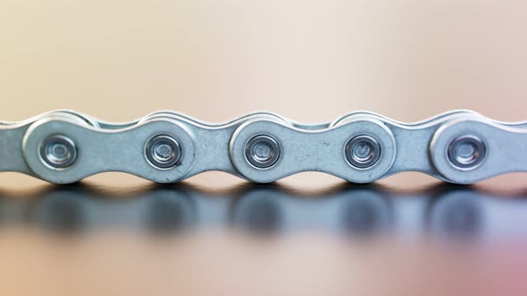 Looping animation of the infinite bike chain. Metallic. Interlocked ...