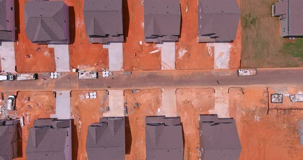 Top View of Unfinished Subdivision Incomplete Neighborhood Housing ...
