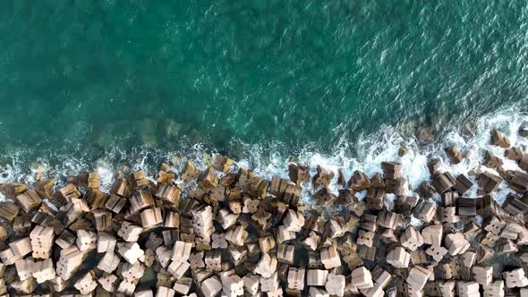 Waterfront texture aerial view 4 K Turkey Alanya, Stock Footage | VideoHive