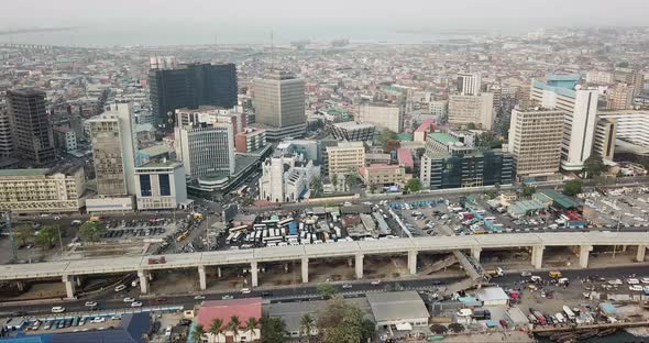 Ariel view 2 of Lagos Island Commercial District in Lagos Nigeria ...