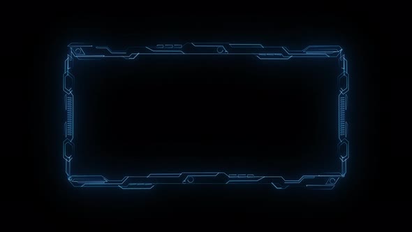 Hud Frame Digital Technology Plexus Lines, Alpha Channel, Motion Graphics