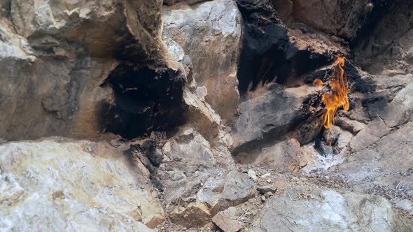 Natural Burning Stone and Real Gas Source, Stock Footage | VideoHive